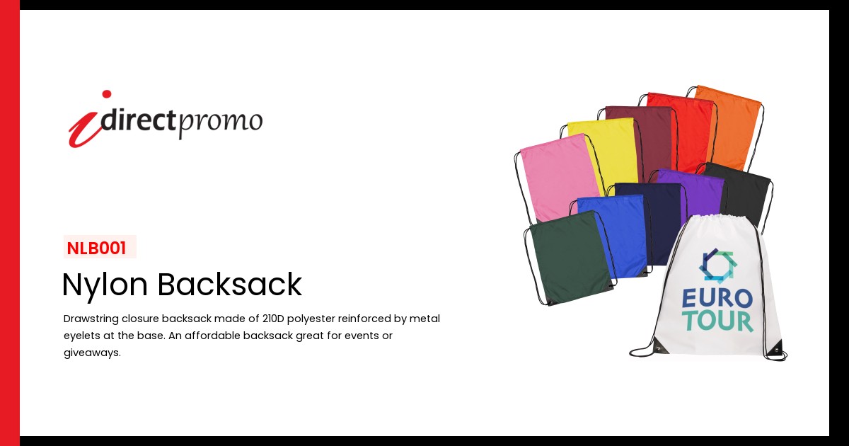 Nylon Backsack IDirectPromo - Custom Promotional Products and Corporate Gifts Australia