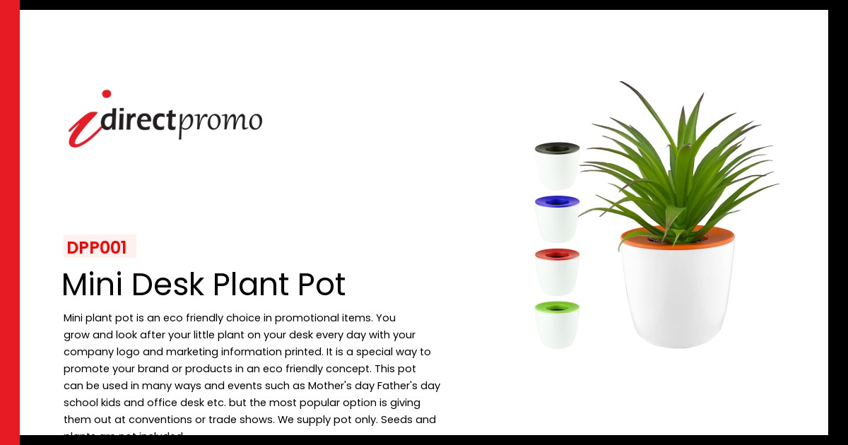 Mini Desk Plant Pot IDirectPromo - Custom Promotional Products and ...