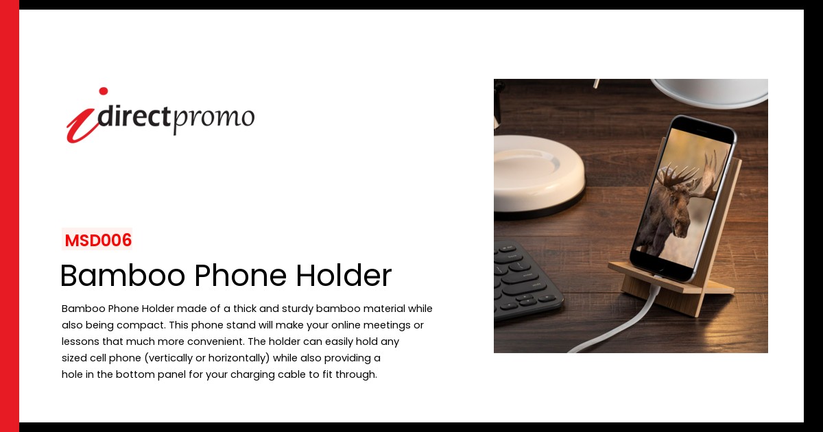 Bamboo Phone Holder IDirectPromo - Custom Promotional Products and ...