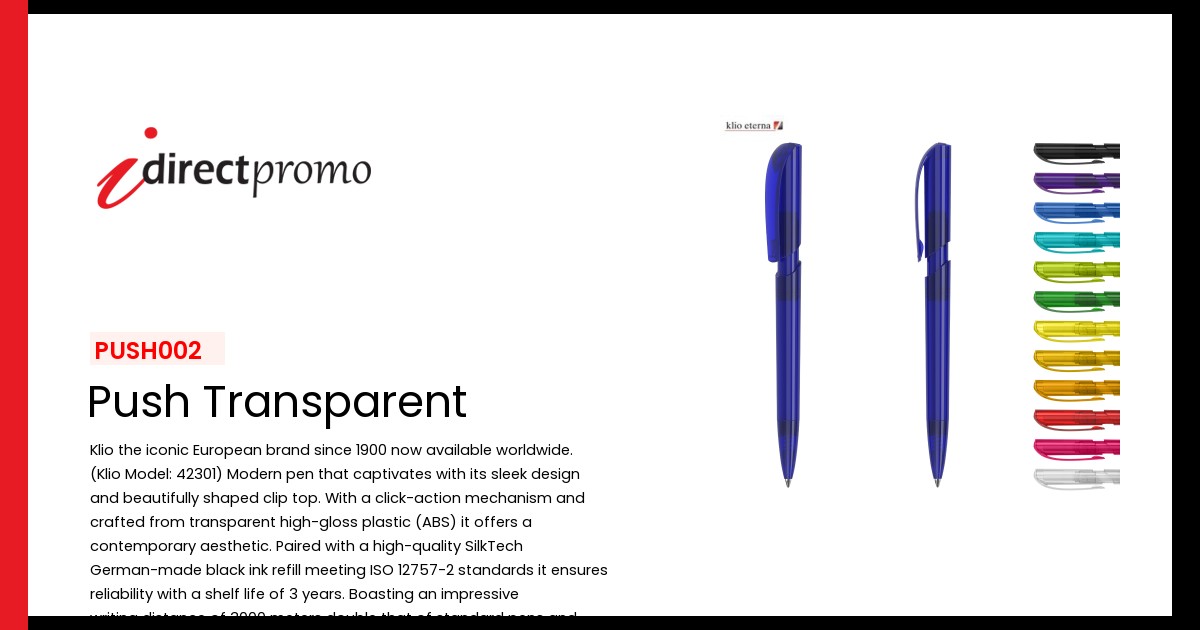 Push Transparent IDirectPromo - Custom Promotional Products and ...